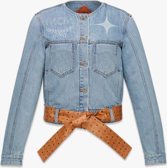 MCM Jeansjacke Constellation mit Monogramm-Lederg&uuml;rtel