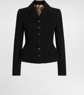Dolce & Gabbana Single-breasted Virgin Wool Jacket - Frau Blazer Schwarz Wolle 46