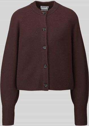 Jake*s Casual Strickjacke aus reiner Wolle mit Label-Detail
