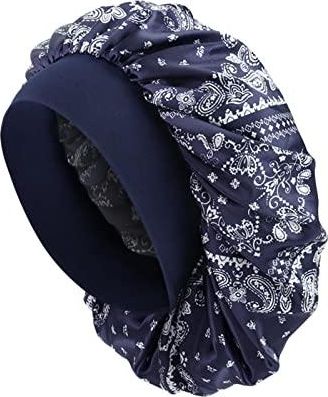 Generic Bonnet de nuit en satin pour femme - Bonnet de nuit en satin respirant - Bonnet de sommeil r&eacute;glable en soie pour dormir - Bonnet en soie pour dormir -