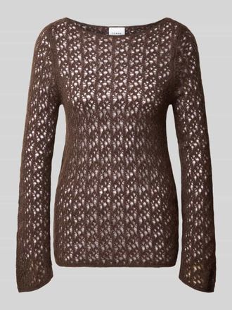 Comma Semitransparenter Strickpullover mit Rundhalsausschnitt