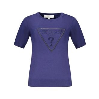 Guess Kurz&auml;rmliger Viskose-Pullover - - Knitwear - Damen - Blau - XS