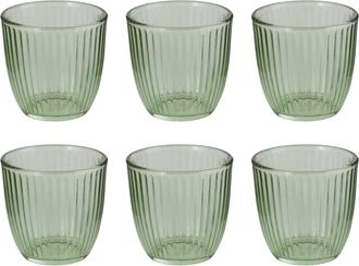 Butlers 6er Set Trinkglas 290ml Glas LINEE | stilvolles Rillen-Trinkglas | vielseitiges Wasserglas | f&uuml;r S&auml;fte, Limonaden und Cocktails