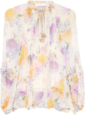 Zimmermann Femme, Blouses et Chemises, Multicolore, Taille: 38 FR Luna Ruffle Blouse