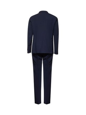 Tagliatore Mens Blue Stretch Wool Single-Breasted Suit Virgin Suits