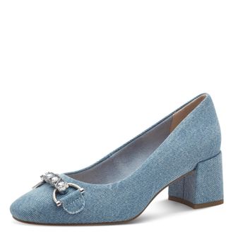 Marco Tozzi Damen Pumps mit Blockabsatz Vegan, Blau (Lt.Blue Jeans), 41 EU