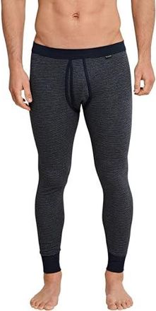 Schiesser Caleçon Long pour Homme avec côtes Fines mélangées, Bleu foncé_154800, Large
