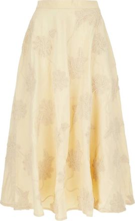 Rotate Rotate Birger Christensen, Femme, Jupes, Beige, Taille: 42 FR Midi Skirt