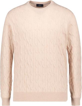 Hackett Herren Pullover beige Lammwolle unifarben