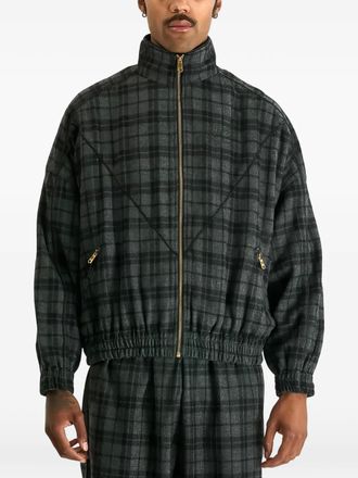 Willy Chavarria veste zipp&eacute;e &agrave; motif tartan - Gris