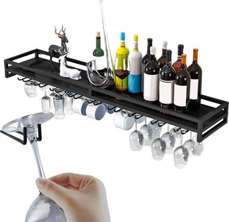 Generic Hängendes Weinglasregal, Weinglashalter aus Eisen, Weinglashalter für die Wand, Flaschenregale, Aufbewahrungsregale, Organizer für die Küche