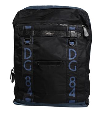 Dolce & Gabbana Mens Nylon Dg Logo Backpack Black Leather Cotton