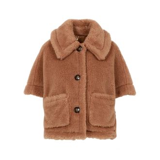 Max Mara Veste Cape Teddy Chameau - Femme - Vestes - Brun - Taille: 38/40 FR