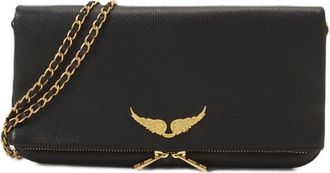 Zadig&Voltaire Femme, Sacs, Noir, Taille: ONE Size Rock Grained Leather Clutch