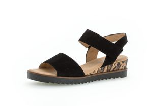 Gabor Damen Keilsandalen, Frauen Sandalen,offene Schuhe,Strandschuhe,Keilsandaletten,Keilabsatz,Wedge-Heel,hoch,schw.(KLuchs/schw),40 EU / 6.5 UK