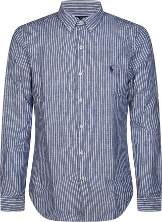 Polo Ralph Lauren Homme, Chemises, Bleu, Taille: XL Camicia Lino Riga