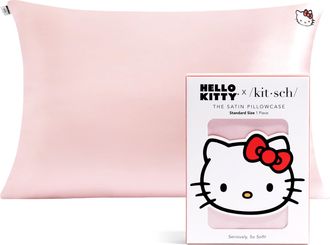 Kitsch Hello Kittyx Kitsch Satin-Kissenbezug mit Rei&szlig;verschluss f&uuml;r Haar und Haut, weicher als Seidenkissenbez&uuml;ge, Queen-Size, glatt, k&uuml;hlend, Standardgr&ouml;&szlig;e 