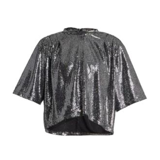 Isabel Marant Silberne Bluse mit hohem Kragen - - Blouses & Shirts - Damen - Grau - XS