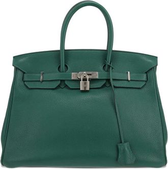 Herm&egrave;s sac &agrave; main 35 Birkin (2015) - Vert
