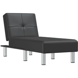 vidaXL Chaiselongue Schwarz Kunstleder - Vidaxl