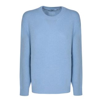 Prada Woll- und Kaschmirpullover mit Rundhalsausschnitt - - Knitwear - Damen - Blau - L