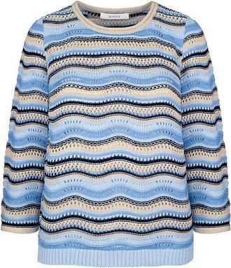 bianca Strickpullover RIKE in modern gestreifter Wellenstruktur