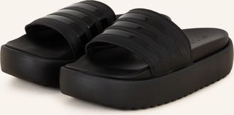 adidas Plateau-Pantoletten Adilette Platform schwarz