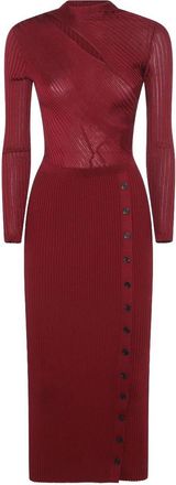 Self Portrait Knielanges Kleid - Rot