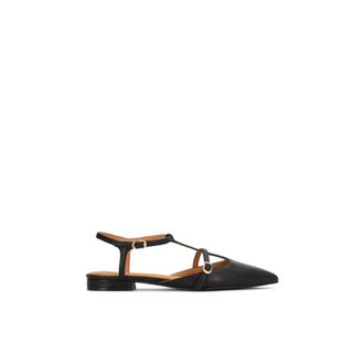 Kazar Flache- halboffene Pumps mit Riemen - - Shoes - Damen - Schwarzk - 40 EU