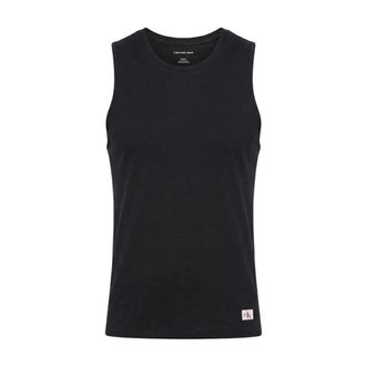 Calvin Klein Jeans Homme, Tops, Noir, Taille: L D&eacute;bardeur en coton &agrave; col rond sans manches