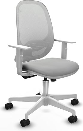 Piqueras y Crespo Stuhl mit Lendenwirbelverstellung, mit wei&szlig;en Armlehnen, ausgestattet mit 3 Positionen und Schneideschaum, mit Rollen von 65 mm, Nylon, Wei&szlig;/Hellgrau