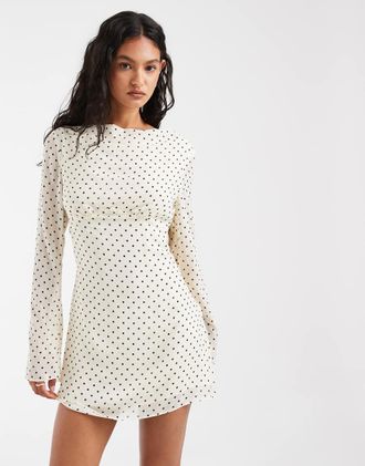 Free People Jolie robe courte imprim&eacute;e &agrave; pois-Multicolore