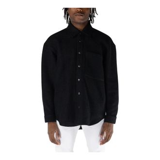 Amish Homme, Chemises, Noir, Taille: S Chemise Décontractée Moderne avec Poche Avant