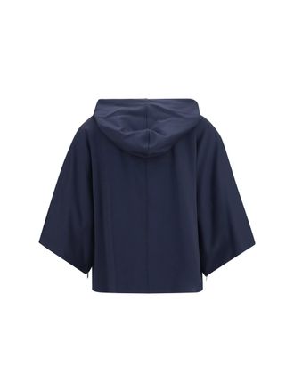 Max Mara Womens Hooded Sweatshirt Fidato Navy Blue Polyamide Sweatshirts Sweater