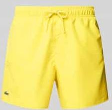 Lacoste Regular Fit Badeshorts mit Logo-Badge