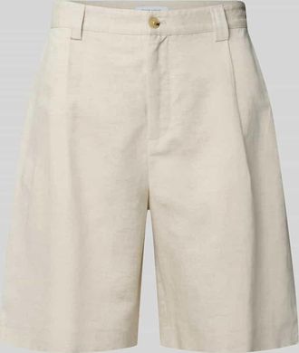 Maison Kitsun&eacute; Straight Fit Shorts mit Leinen-Anteil