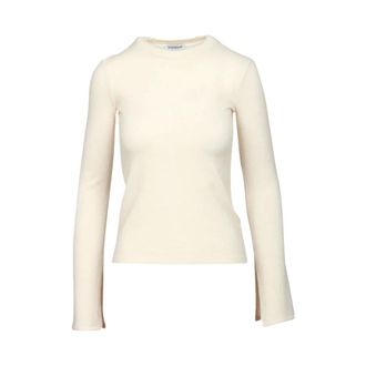 Dondup Femme, Pulls, Blanc, Taille: 40 FR T-shirt à manches longues doux avec fentes