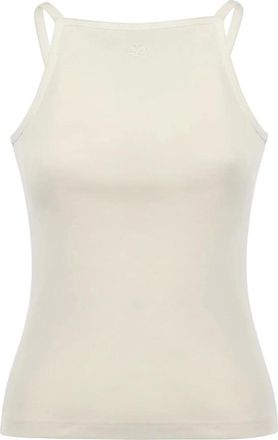 Courr&egrave;ges Femme, Tops, Beige, Taille: 40 FR D&eacute;bardeur contrast&eacute;