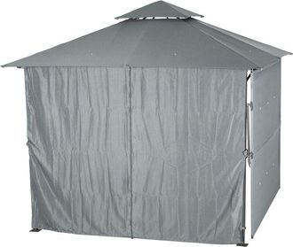 Hesperide Rideaux pour tonnelle Amalya ardoise 3x3m en polyester - Hespéride