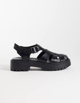 Timberland Stone Street - Fischersandalen aus Leder in Schwarz