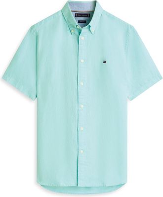 Tommy Hilfiger Kurzarmhemd aus Baumwolle und Leinen, Regular Fit in