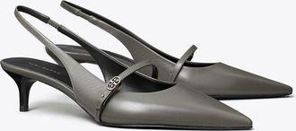 Tory Burch Damen Mary Jane Slingback mit Doppel-T, Schnalle und Absatz