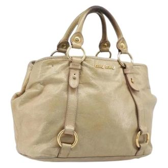 Miu Miu Sac &agrave; main Pre-owned - Femme - Pre-owned - Beige - Taille: ONE Size