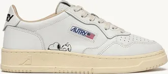 Autry BASKETS MEDALIST LOW EN CUIR BLANC SNOOPY X AUTRY