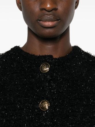 Balenciaga Metallic-Threaded Boucl&eacute; Jacket - Black