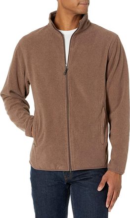 Amazon Essentials Herren Fleecejacke mit durchgehendem Reißverschluss (in Big und Tall erhältlich), Braunheide, XXL