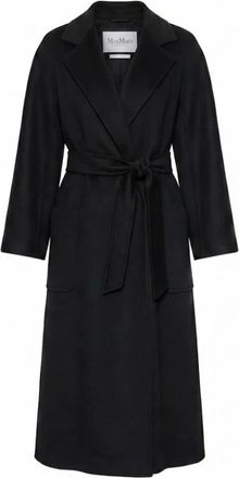 Max Mara Femme, Manteaux, Noir, Taille: 38 FR Belted Manteaux