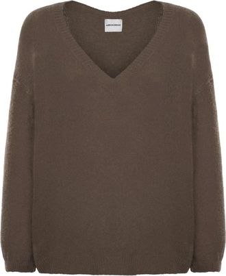 Americandreams Americandreams, Femme, Pulls, Brun, Taille: 42 FR Silja V Neck Knit