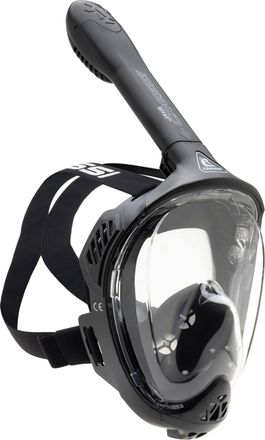 Cressi Java Full Face Mask Black/Black S/M-Vollgesichts Schnorchelmaske, Ultraklare Antibeschlaglinse, 100% Silikon, Schnorchel Trocken mit Sicherheitsventil