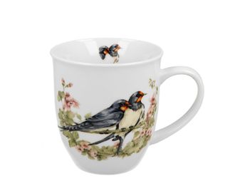 Duo World of Birds Becher 400 ml BARN SWALLOW (Rauchschwalbe) New Bone China Porzellan
